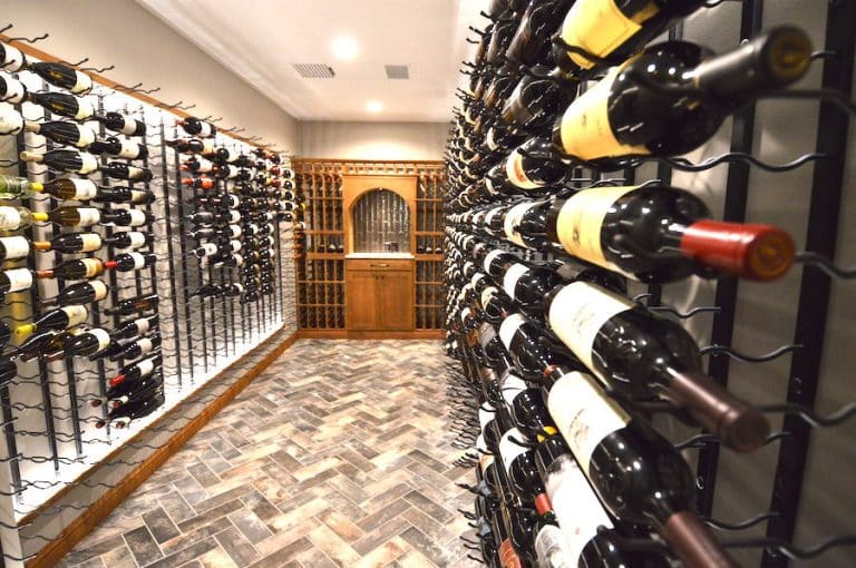 Wine Wall Design for Contemporary Kitchen Wine Room